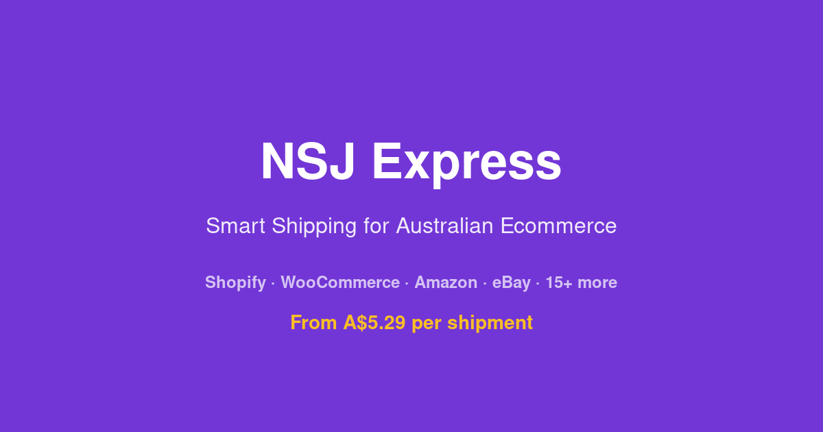 NSJ Express — Cheap Ecommerce Shipping for Australian Online Stores